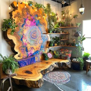 Boho Chic Meets Epoxy Bliss: Creating Your Live Edge Accent Wall ...