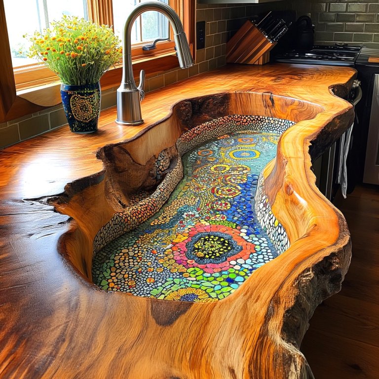 Nature’s Embrace in Your Kitchen: The Allure of the Hippie-Boho Sink ...